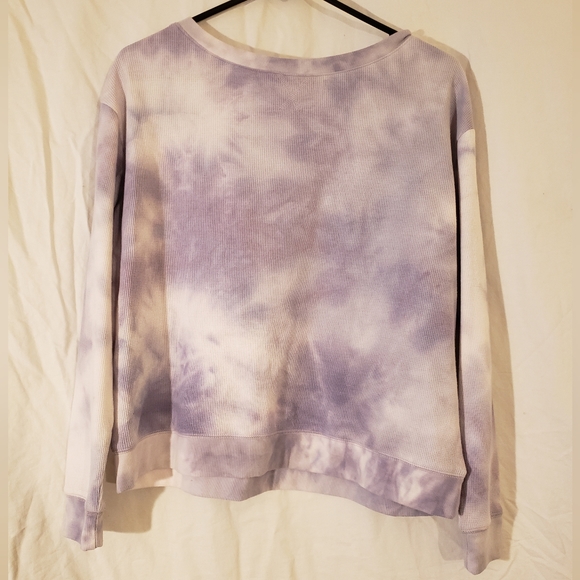 Splendid | Tops | Euc Splendid Purple Cloud Tie Dye Waffleknit Thermal ...